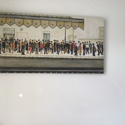LS Lowry Train Station Vintage SINGLE Canvas Art Print Box Framed ...