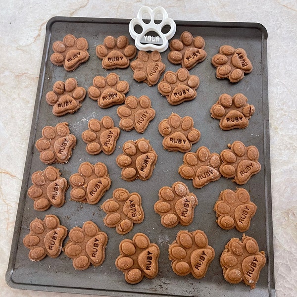 Custom Dog Paw Cookie Cutter Personalized Name Dog Puppy Pup Pet Treat ...