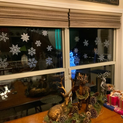 Icicles and Snowflakes Window Cling Christmas Decoration 31 Inches - Etsy