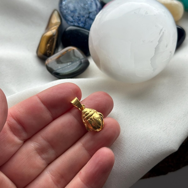 Medium Egyptian Pyramid Necklace, 14k Gold Vermeil Over Sterling Silver ...