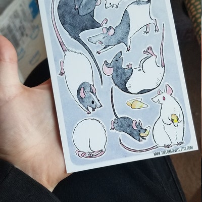 Cute Rat Sticker Sheet - Etsy