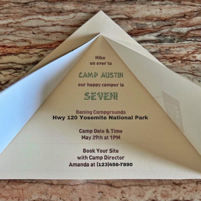 Camping Tent Invitation Template Printable Birthday Party Invite Unique ...