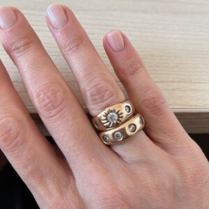 BEADED ROMAN RING 2, Thin Bronze Ring, Mens or Womens Bronze Ring ...