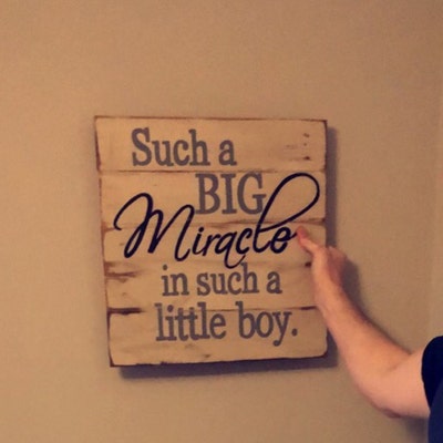 Such a Big Miracle in Such a Little Boy Wood Sign Boy - Etsy