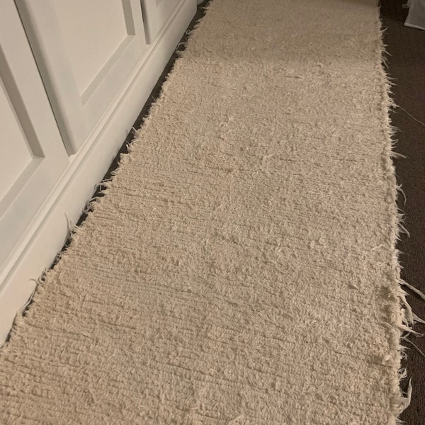 Long Runner 250cm / Cream Rug / Runner Rug / Rag Rug / Soft Rug ...