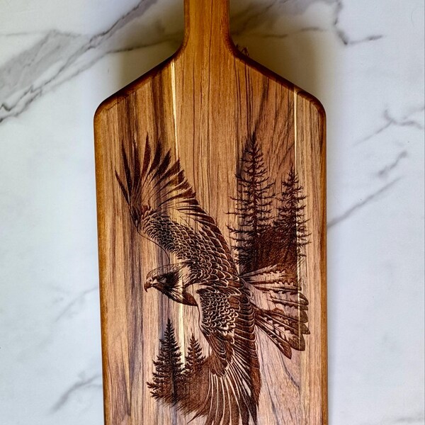 Hawk Laser Engraving Design: Rustic Forest Wildlife Art (PNG File) - Etsy
