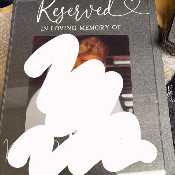 Reserved Memorial Sign, Personalized Memorial Plaque, in Loving Memory ...
