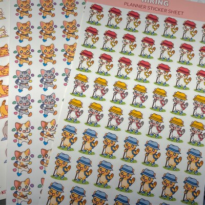 Kawaii Cat Workout Planner Stickers, Workout Reminders, Cute Planner ...