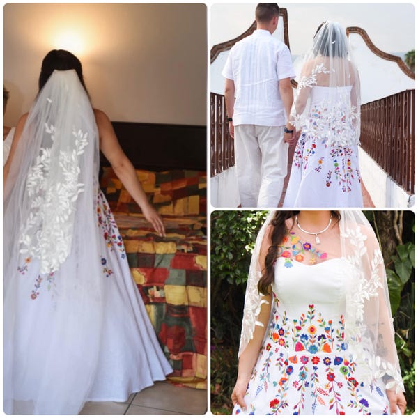 Scallop Cut Veil Flower, Mermaid Tail Bridal Veil, Veil Wedding ...