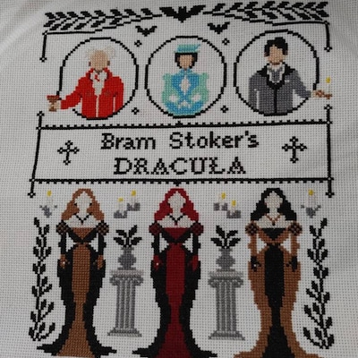 Vampire Cross Stitch Pattern PDF / Halloween Dracula Cross Stitch Chart ...