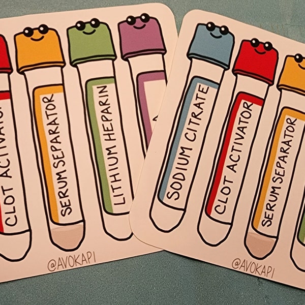 Blood Tubes Sticker ~ Phlebotomy Sticker ~ Vet Tech Sticker ~ Science ...