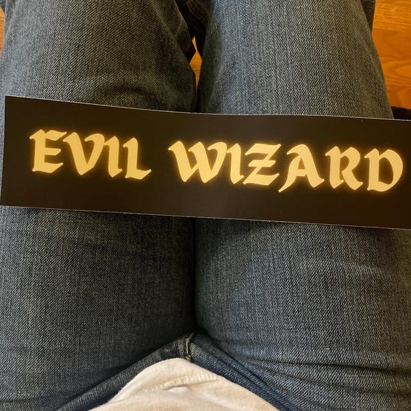 Wizard Bumper Sticker Funny, Cute Car Sticker Decals, Cursed Bumper ...