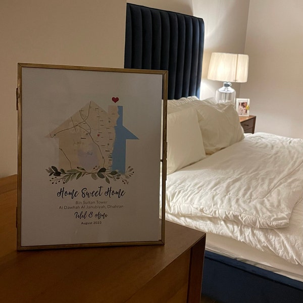 New Home Gift, Housewarming Gift for Couple, New House Map, First Home ...