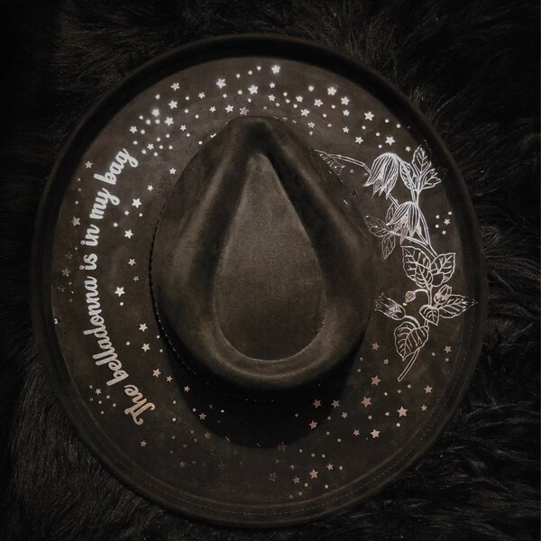 Wide Brim Hat, Witch Hat, Moon Hat, Goth Hat - Etsy