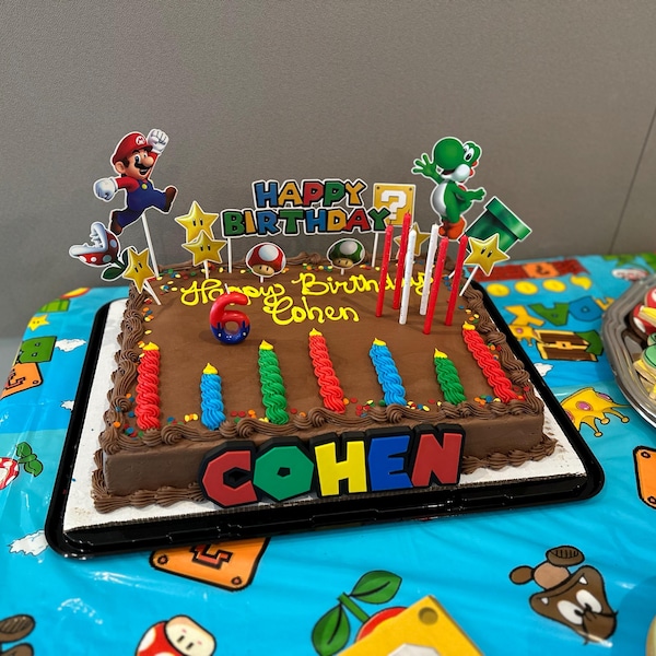 Personalized Mario Style Name Sign, Name Tag Sign, Kids Room Decor ...