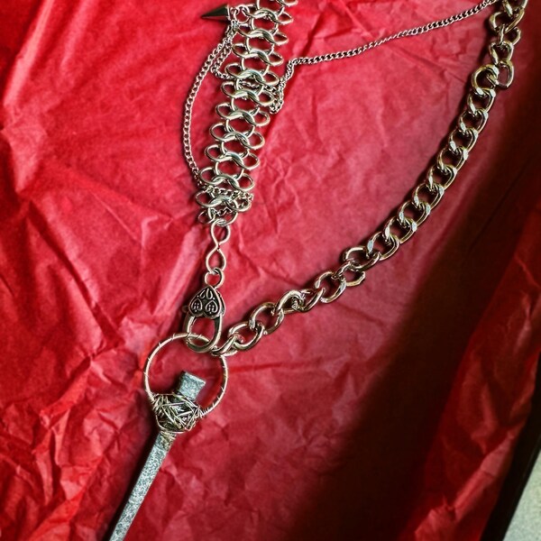 Lucifer Gothic Cross Chain Choker Deathhead Moth Pendant Moonstone ...