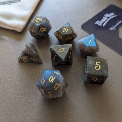 Full Set Blue Sandstone Polyhedral Dice Set Set Dungeons and - Etsy