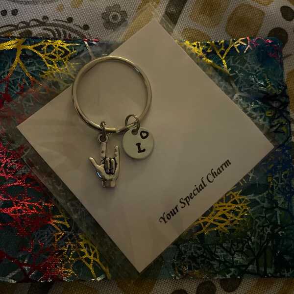 Sign Language Asl Keychain, I Love You Sign Language, Asl Jewelry, Asl ...