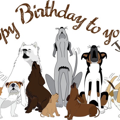 Howling Dogs Happy yappy Anniversary Card to Email or Print, JPG and ...