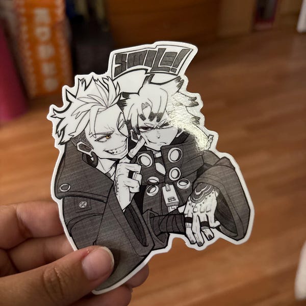 Enjin & Rudo SMILE! Sticker – 4” Gachiakuta Vinyl, Waterproof Anime ...