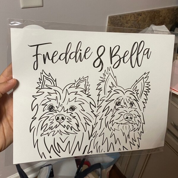 Lilly Inspired Pet Name Line Drawing Portrait - Etsy
