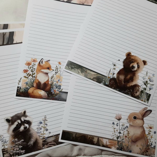 Easter Stationery, Easter Bunnies, Letter Writing Set, Lined & Unlined ...