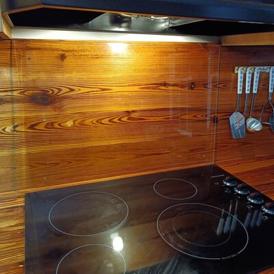 Glass Stove Backsplash, Kitchen Splashback Wall Panel Behind Cooker and ...