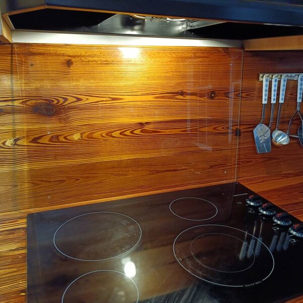 Grey Marble Stone Glass Backsplash, Kitchen Splashback Stove Wall Panel ...