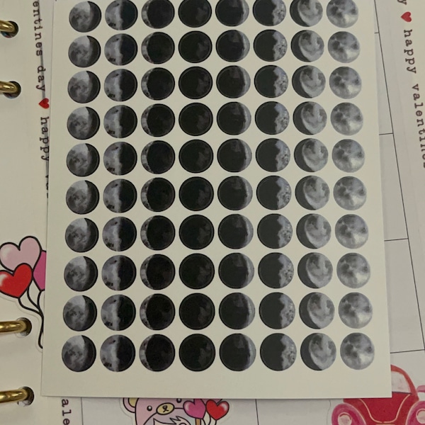 96 Realistic Moon Phase Sticker - Lunar Tracking - Planner Sticker ...