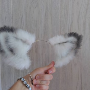 Grey Wolf Earscute Luxury Realistic Dog Ears Headband,halloween Animal ...