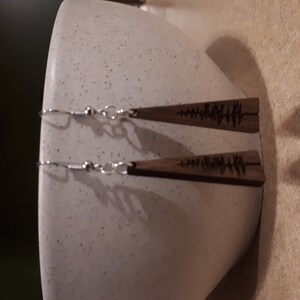 Wooden Dangle Earrings Slope Spruce Tree Laser Cut Jewelry - Etsy