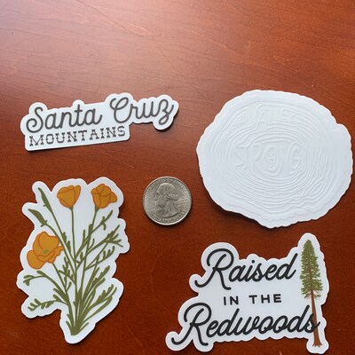 Santa Cruz Mountains Sticker Pack - Etsy