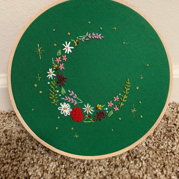 Flower Moon PDF Embroidery Pattern - Etsy