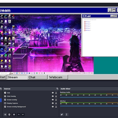 Windows 95 Retro Twitch Overlay Starter Pack Animated Overlays Panels ...