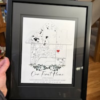 Custom Home Map, First Time Home Buyer, Personalized Housewarming Gift ...