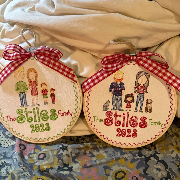 Personalized Embroidered Family Christmas Ornaments - Etsy