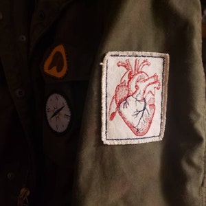 Anatomical Heart Embroidered Patch Canvas Patch Vintage Style - Etsy