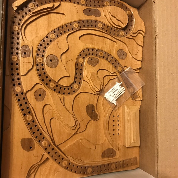 Cherry 3D Golf Course Cribbage Board - Etsy