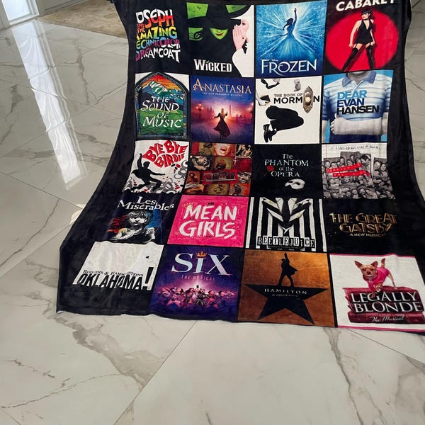 Custom Broadway Musical Theater Fan Blanket- Customize With Favorite ...