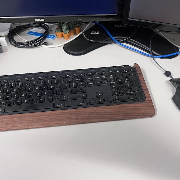 Apple Keyboard With NUMPAD Wooden Stand, Apple Magic Keyboard Wood Tray ...