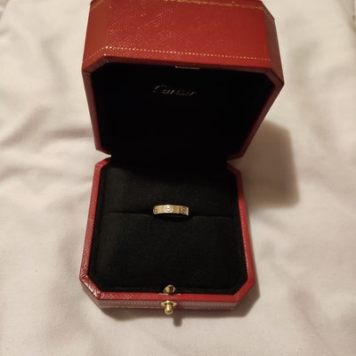 AUTHENTIC CARTIER Size 46 4US SOLITAIRE 0.19ct Natural Diamond Ring in ...