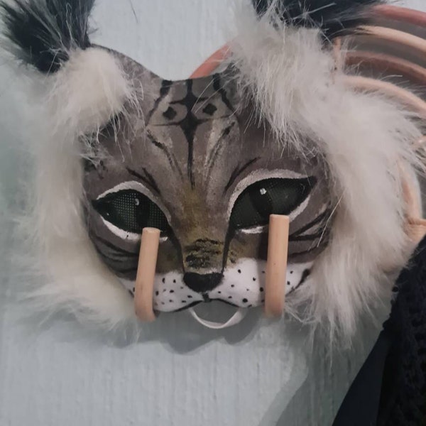 Therian Cat Mask For Fursuit Handmade Warrior Cat Masquerade Gear