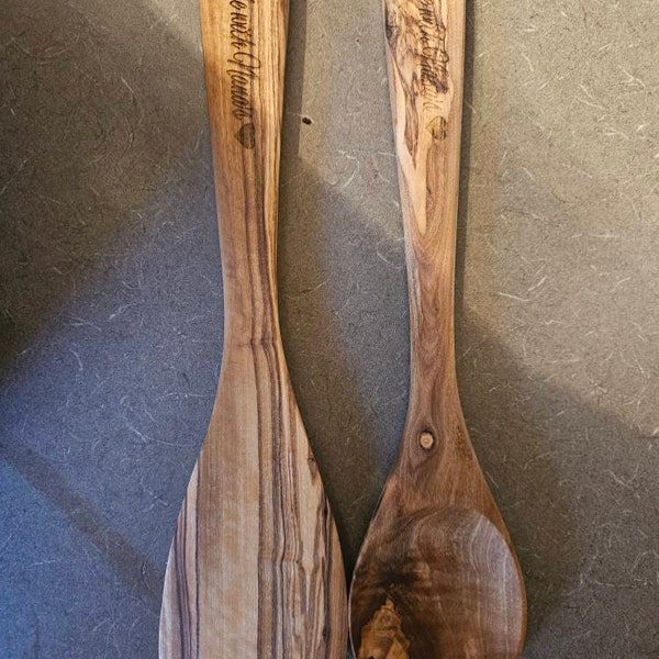 Rustic Olive Wood Spoon: Handmade Kitchen Utensil, Eco-friendly Gift ...