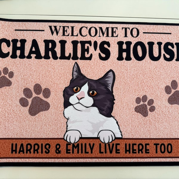 Personalized Dog Cat Doormat, Custom Pet Welcome Mat, Funny Dog Mat ...