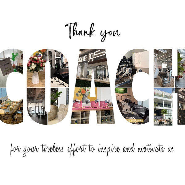 COACH Photo Collage, Present for Trainer, Gift for Coach, Personalized ...