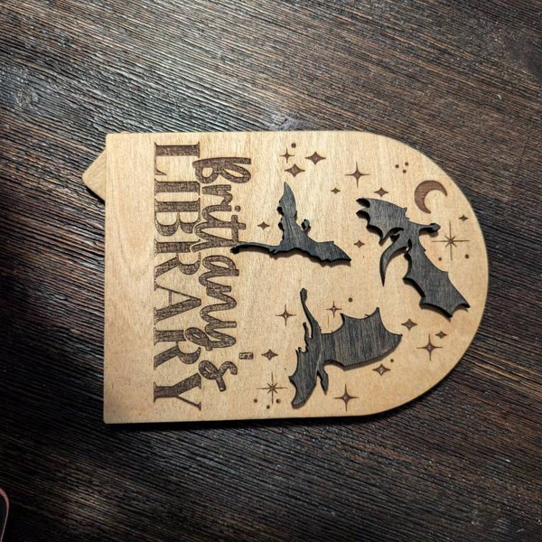 Dragon Personalized Library Sign, My Library Sign, Book Sign, Bookish ...