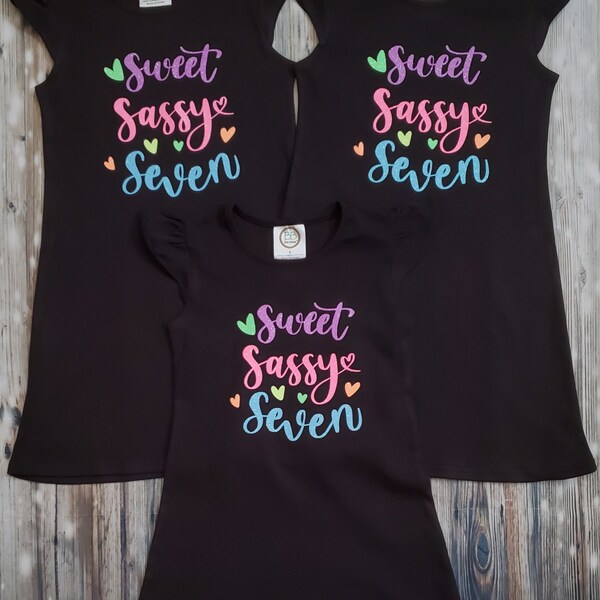 Sweet Sassy Seven Svg for Cricut and Silhouette, 7th Birthday Svg ...