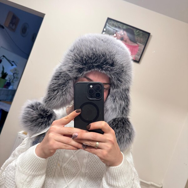 Fluffy Fur Trapper Hat for Women | Raccoon Fur Ear Flap Hat | Oversized ...