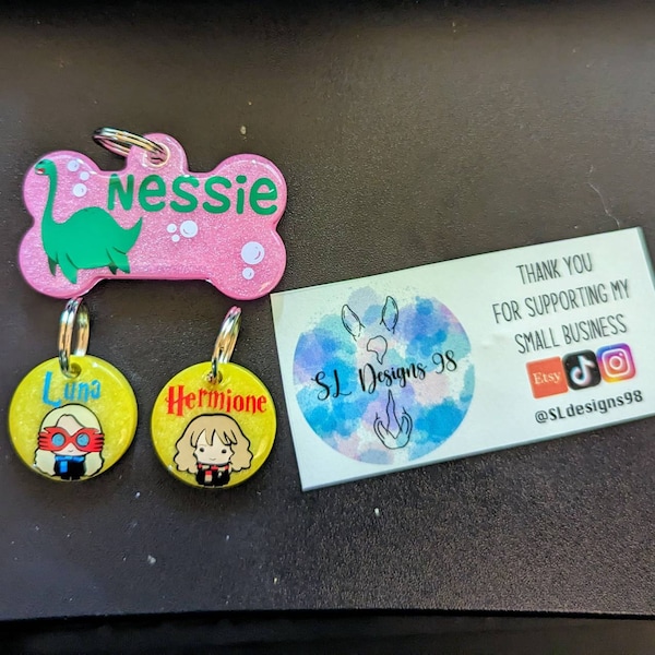 Character Resin Pet Tag | Resin Dog Tag | Resin Cat Tag | Designer Tags ...