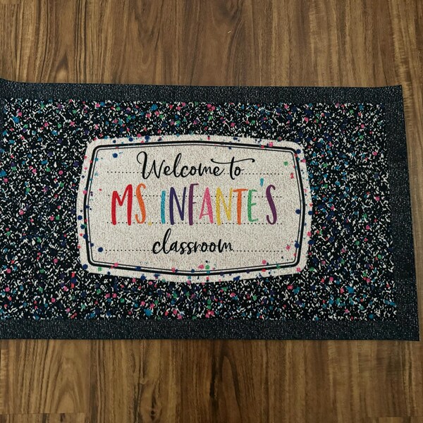 Custom Teacher Welcome Mat, Personalized Classroom Doormat, Back to ...
